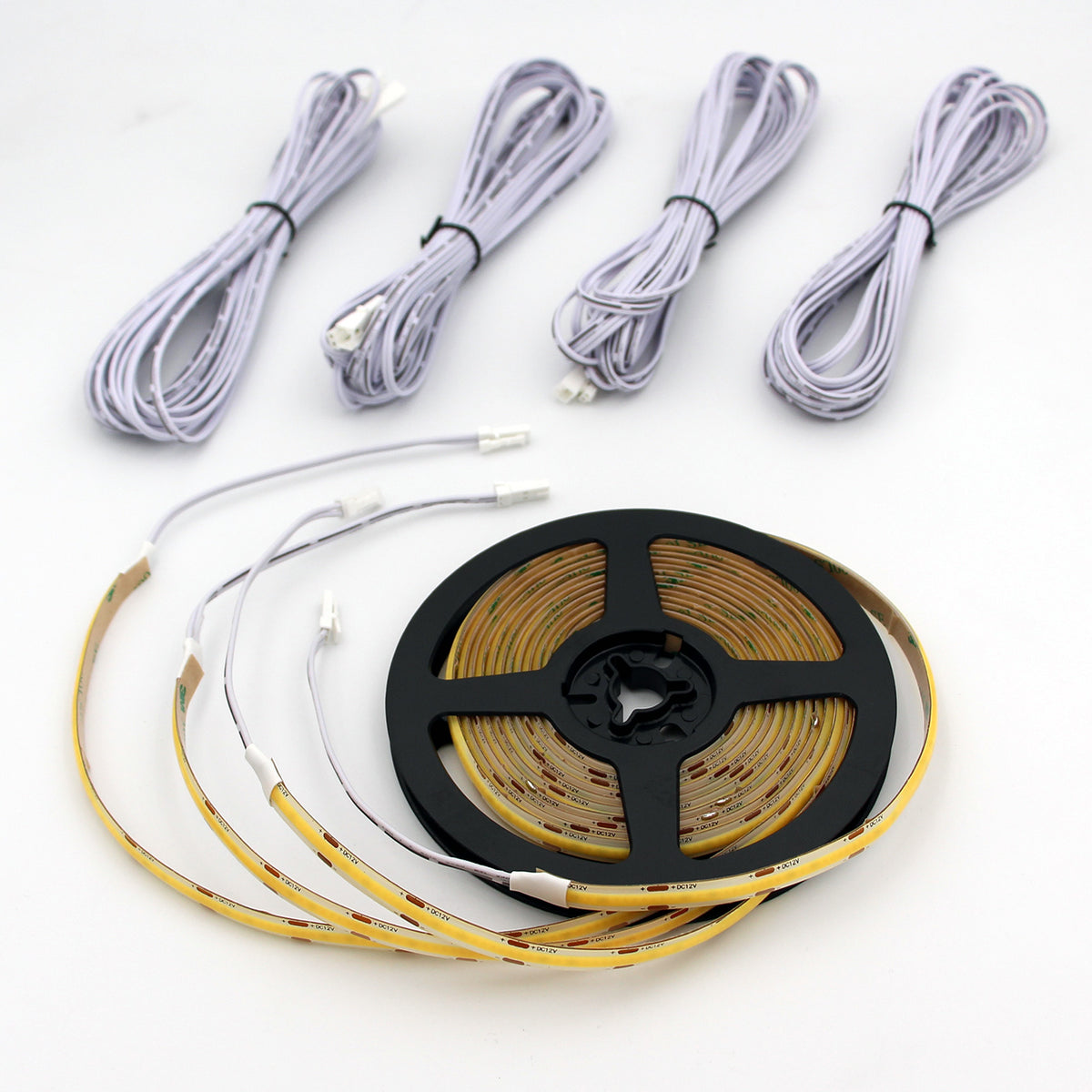 KOMIGAN 4 Pack Cuttable COB LED Strip Lights with 19.7ft Long Extension ...